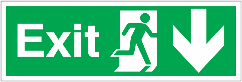 Exit (Running Man & Arrow Down) Signs | Seton