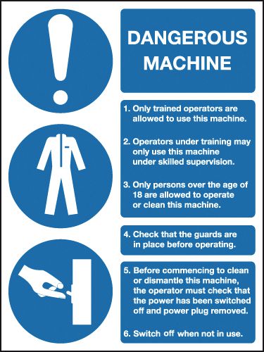 Dangerous Machinery Notice Multi-Message Signs | Seton
