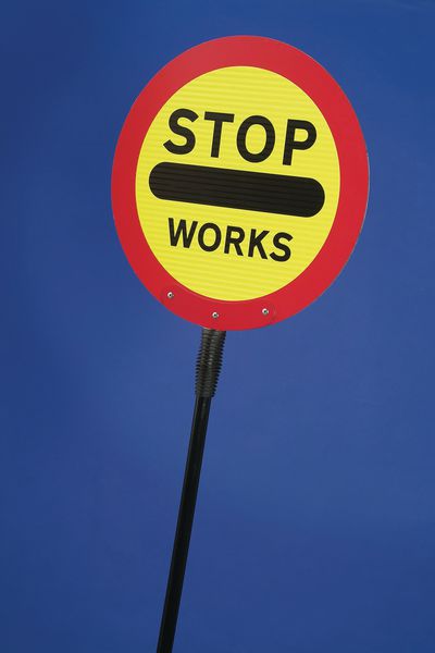 STOP Works Lollipop Traffic Sign | Seton