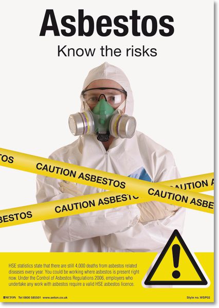 Asbestos Know the Risks Safety Awareness Posters | Seton