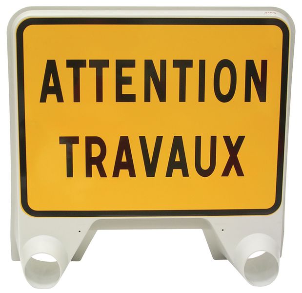 Panneau de chantier temporaire-Panneau Attention travaux | Seton
