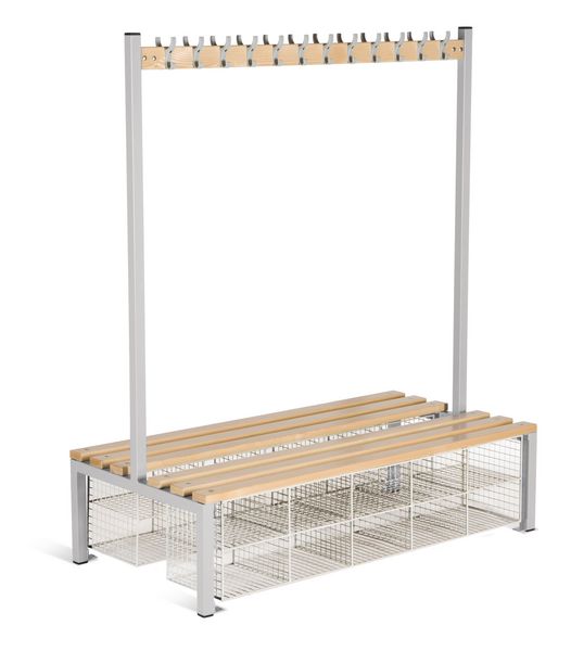 Locker Room Island Seating with Shoe Baskets | Seton