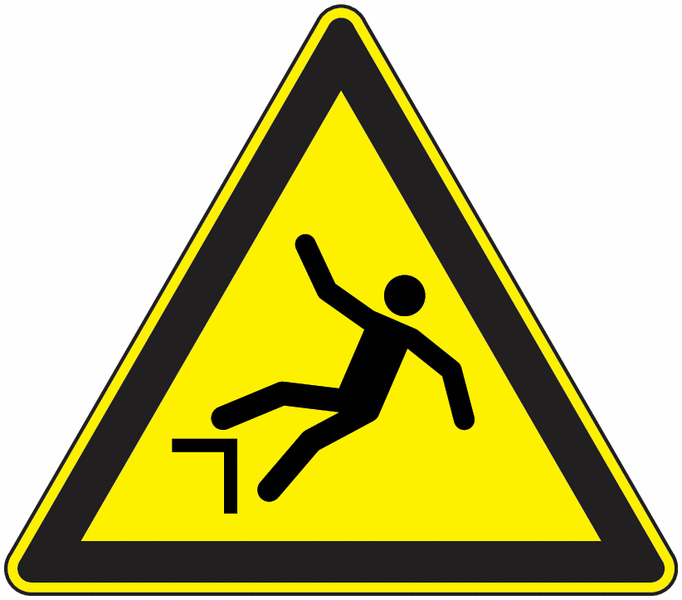 Panneaux risques de chutes et blessures et pictogrammes | Signals