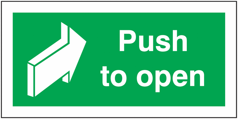Push To Open & Back Arrow Signs | Seton