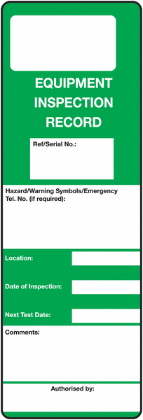 Safety Tag System Equipment Inspection Record | Seton