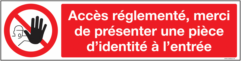 Autocollant au sol Accès Réglementé Identité avec texte | Signals