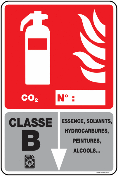 Panneau extincteur CO2 classe B | Signals