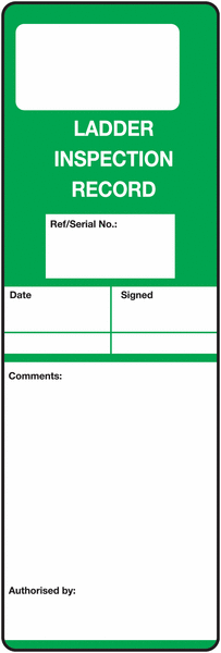 Maintenance Tags Ladder Inspection Record | Seton