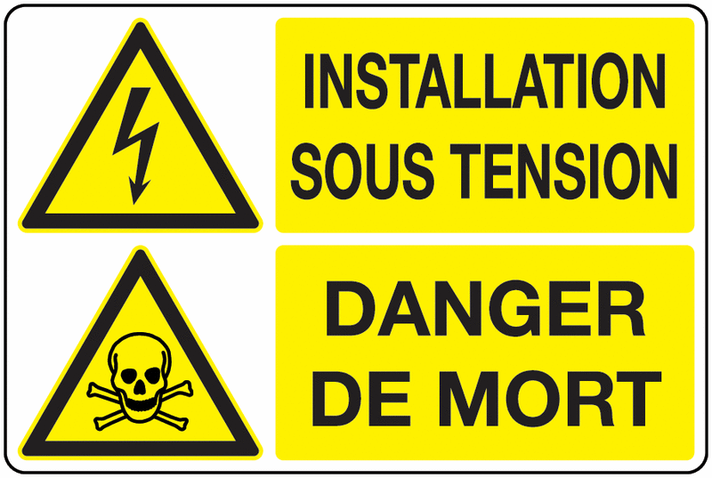 Panneau PVC Signaux associés Danger électrique | Signals