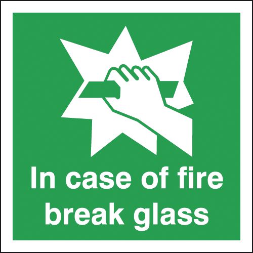 In Case Of Fire Break Glass Signs | Seton