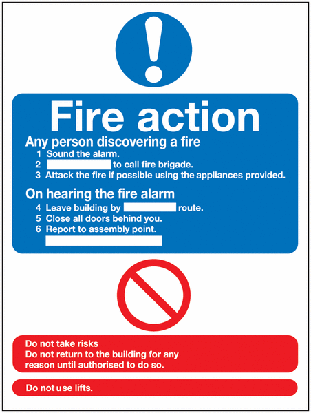 Construction Signs - Fire Action | Seton