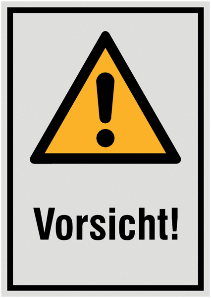 Warnschild mit Text "Vorsicht!" jetzt online kaufen | SETON