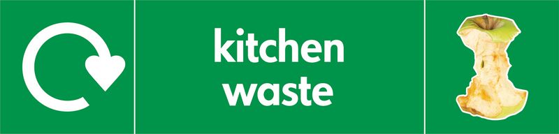 Kitchen Waste - WRAP Photographic Recycling Signs | Seton