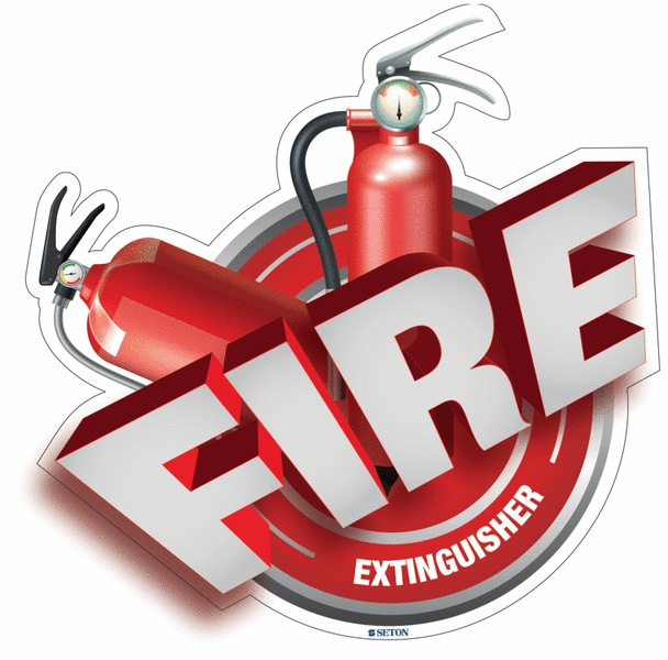 Fire Extinguisher 3D Floor Sign | Seton