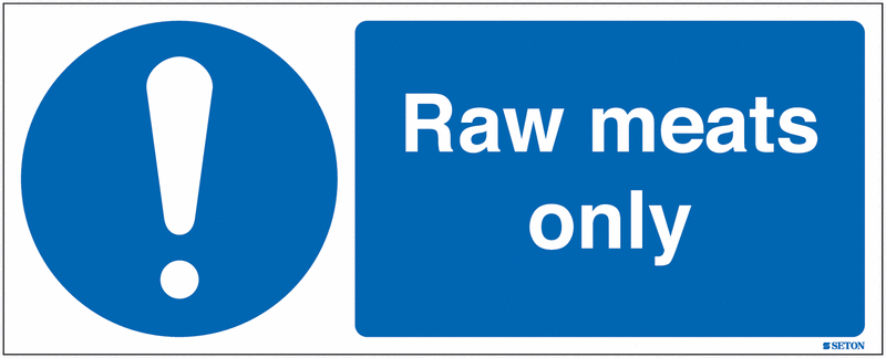 Raw Meats Only Sign (With Symbol) | Seton