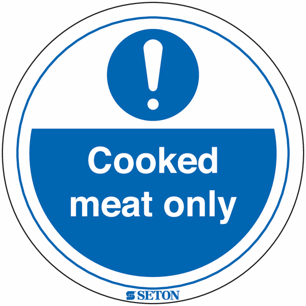 Cooked Meat Only Sign (With Symbol) | Seton