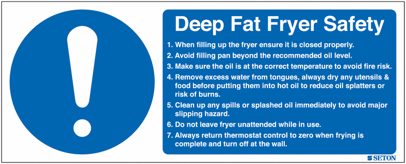 Deep Fat Fryer Safety Sign (With Symbol) | Seton