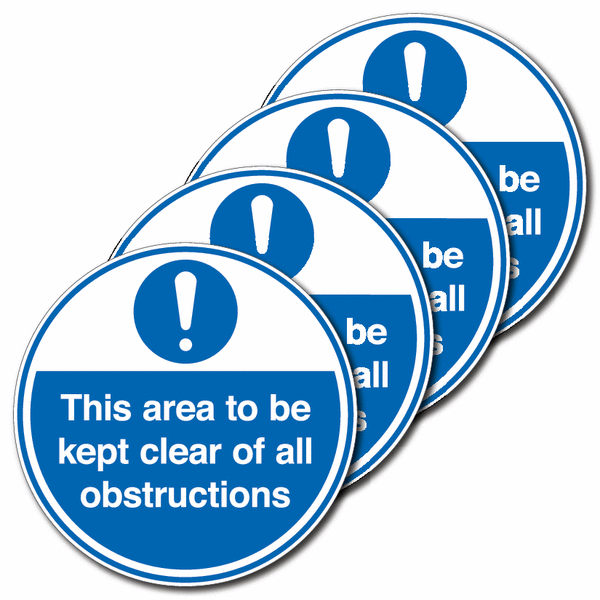4-Pack This Area To Be Clear Of Obstructions Floor Signs | Seton