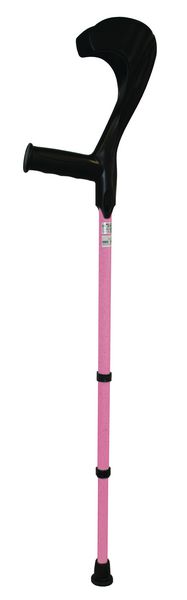 Canne anglaise adulte noire époxy rose | Securimed