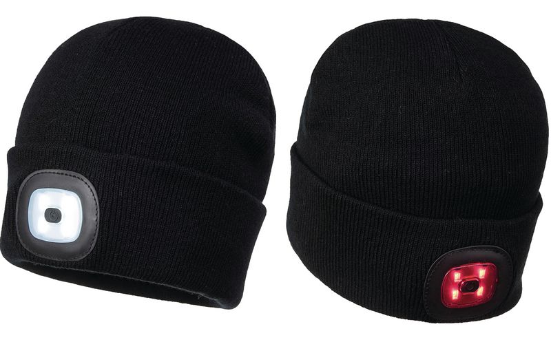 Bonnet de sécurité coqué avec 2 lampes LED pour chantier | Securimed