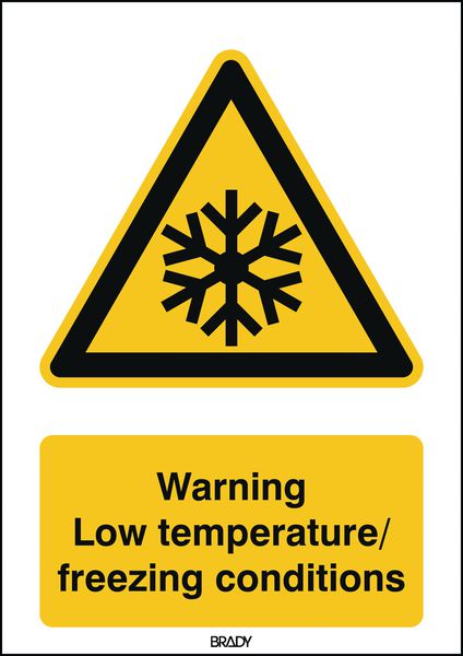 ToughWash - Warning Low Temperature/Freezing Conditions Sign | Seton