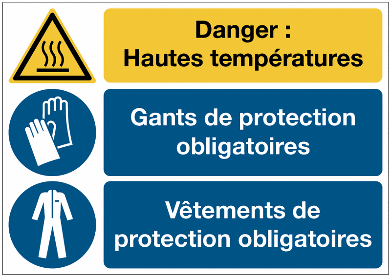 Pictogramme blouse de protection, panneau port des EPI | Seton