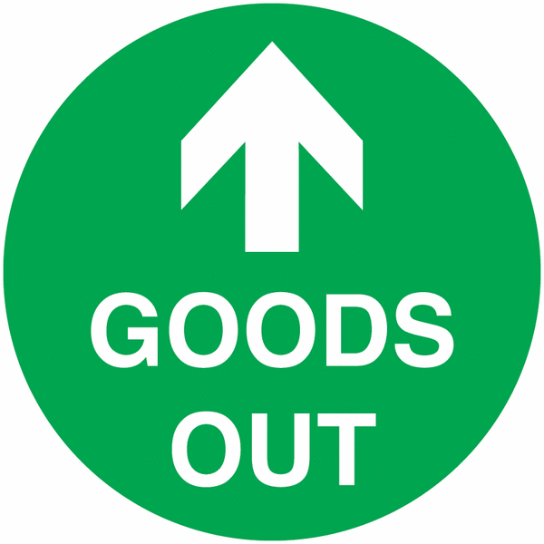 Goods Out Floor Sign - Robust, Anti-Slip Floor Signage | Seton