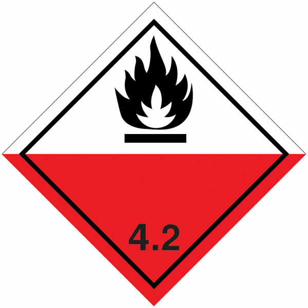 Spontaneously Combustible 4.2 Hazard Warning Diamonds | Seton