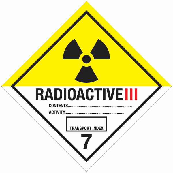 Radioactive III Vinyl Hazard Warning Diamonds | Seton | Seton