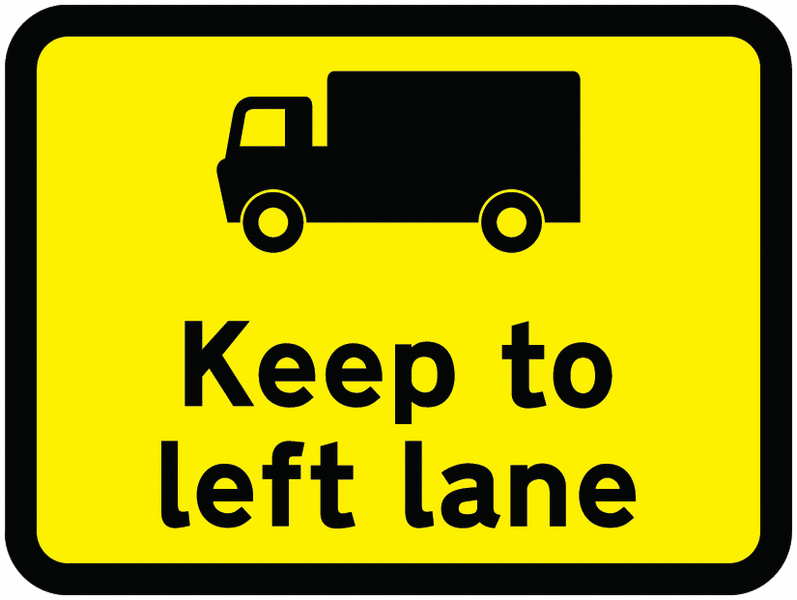 Traffic Signs - Goods Vehicles Keep To Left Lane | Seton