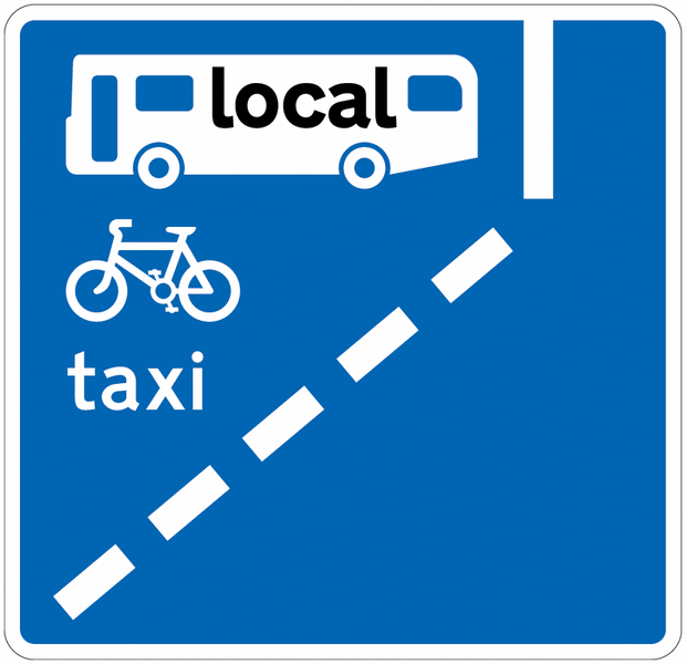 Traffic Signs - Multi-Use Lane For Buses, Bikes, Taxis | Seton