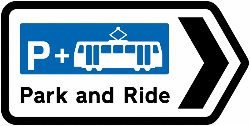 Traffic Signs - Park And Ride Plus Tram (Arrow Right) | Seton
