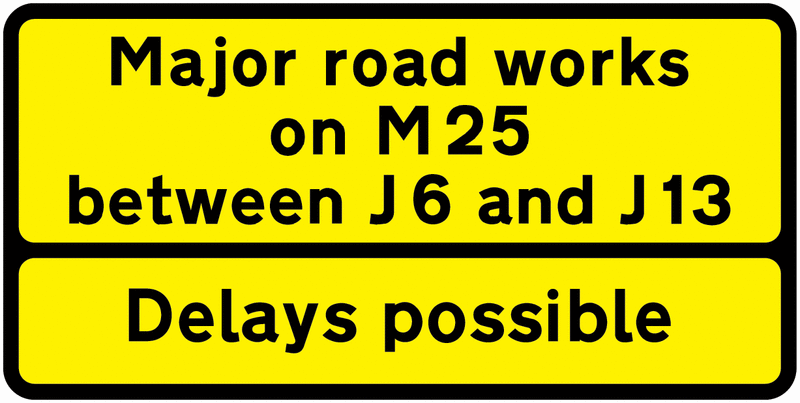 Traffic Signs - Major Road Works - Delays Possible | Seton