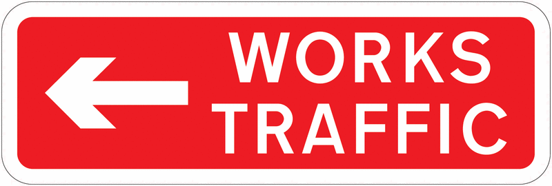 Traffic Signs - Works Traffic (Arrow Left) Fast Delivery | Seton
