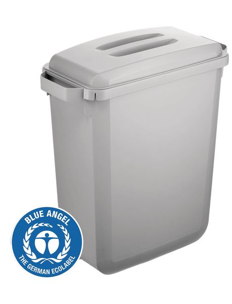 DURABIN ECO 60L Recycled Grey Rectangular Recycling Bin with Lid | Seton
