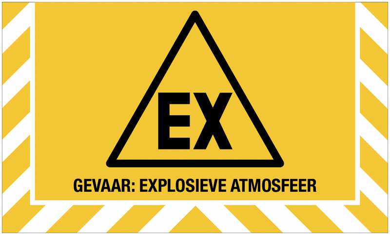Vloermarkering met tekst - Gevaar: Explosieve atmosfeer | Seton