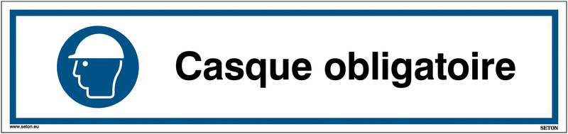 Bande autocollante ISO 7010 - M014 - Casque obligatoire | Seton