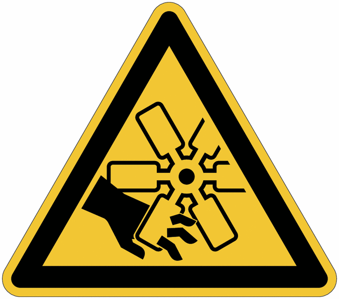 Panneau et autocollant ISO 7010 - Danger : lames en rotation - W088 | Seton