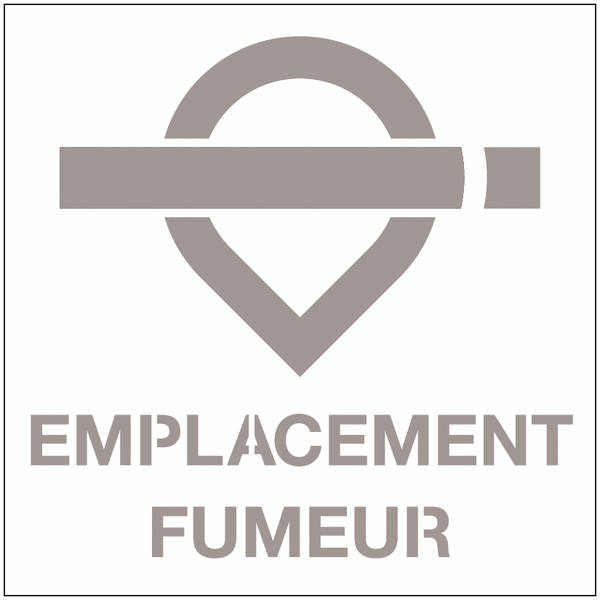 Pochoir Emplacement fumeur avec texte | Seton