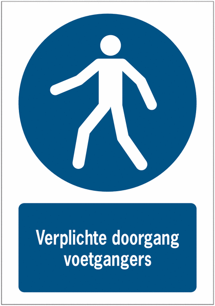 Panneaux ISO 7010 A3/A4/A5 Verplichte doorgang voetgangers - M024 | Seton
