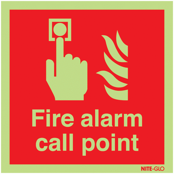 Nite-Glo Photoluminescent Fire Alarm Call Point Signs | Seton