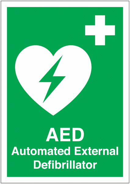 AED Automated External Defibrillator Window Signs | Seton