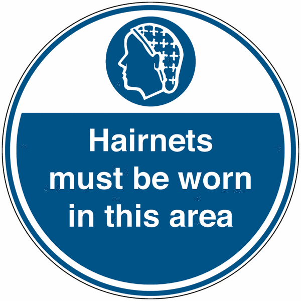 Hairnets Must Be Worn Anti-Slip Floor Signs | Seton