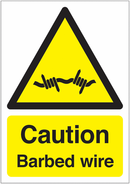 Barbed Wire Signs With Upgrades | Seton