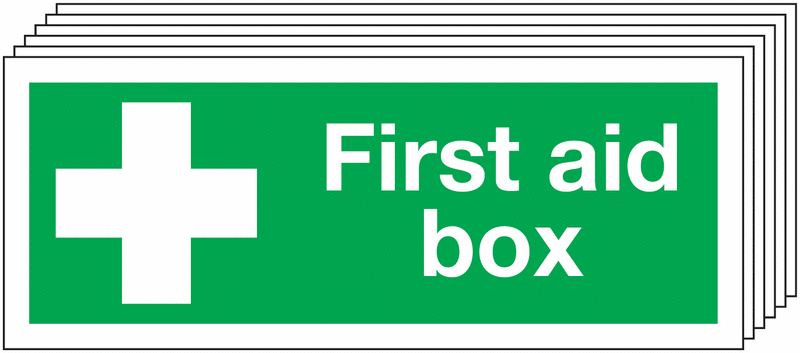 6-Pack First Aid Box Signs | Seton