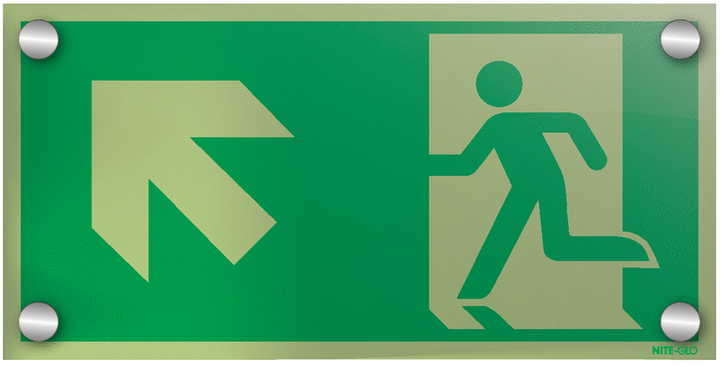 Nite-Glo Acrylic Running Man & Arrow Up Left Signs | Seton