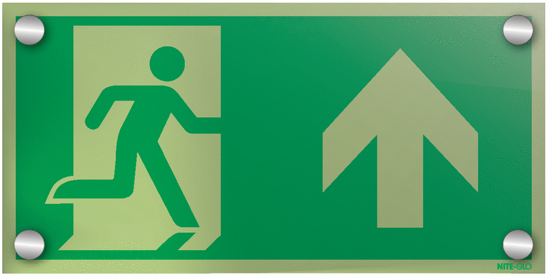 Nite-Glo Acrylic Running Man & Arrow Up Signs | Seton
