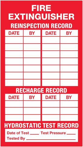 Fire Extinguisher Inspection Labels