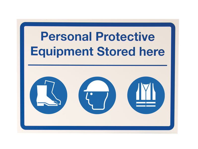 PPE Stored Here Customisable Sign With Decal Sheet | Seton