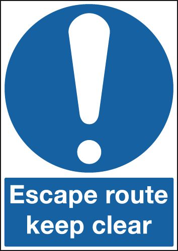 Escape Route Keep Clear & Symbol Signs | Seton